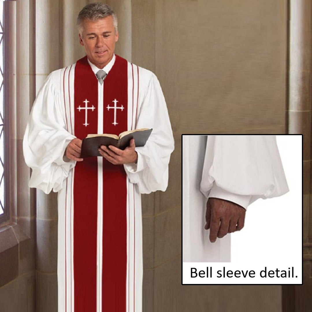 Murphy Bishop Collection Embroidered Men's White Pulpit Robe – Angel ...