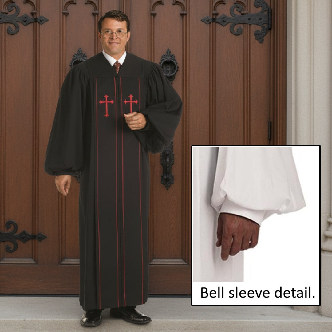 Murphy Cleric Collection Embroidered Men's Black Pulpit Robe – Angel ...