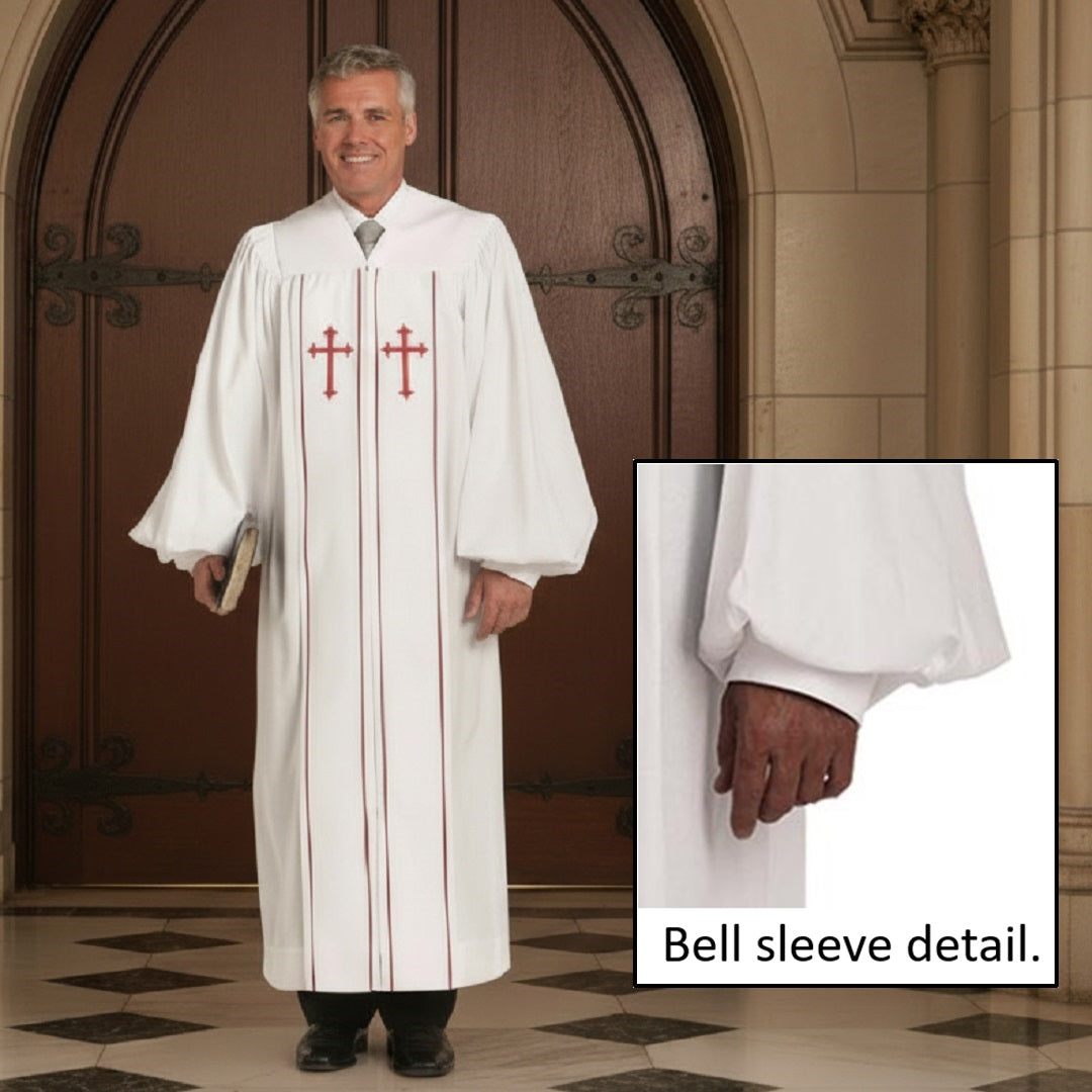 Murphy Cleric Collection Embroidered Men's White Pulpit Robe – Angel ...