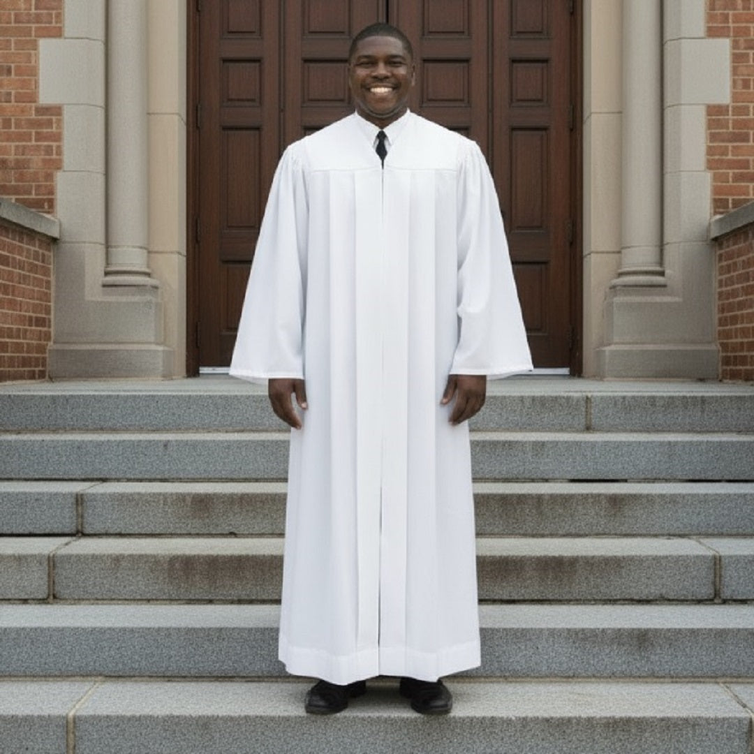Murphy Plymouth Collection Men's White Pulpit Robe with Straight Sleev ...