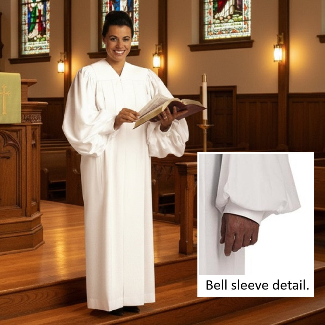 Murphy Plymouth Collection Women's White Pulpit Robe with Bell Sleeves ...