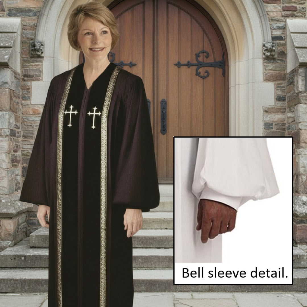Murphy RT Wesley Collection Embroidered Women's Black Pulpit Robe ...