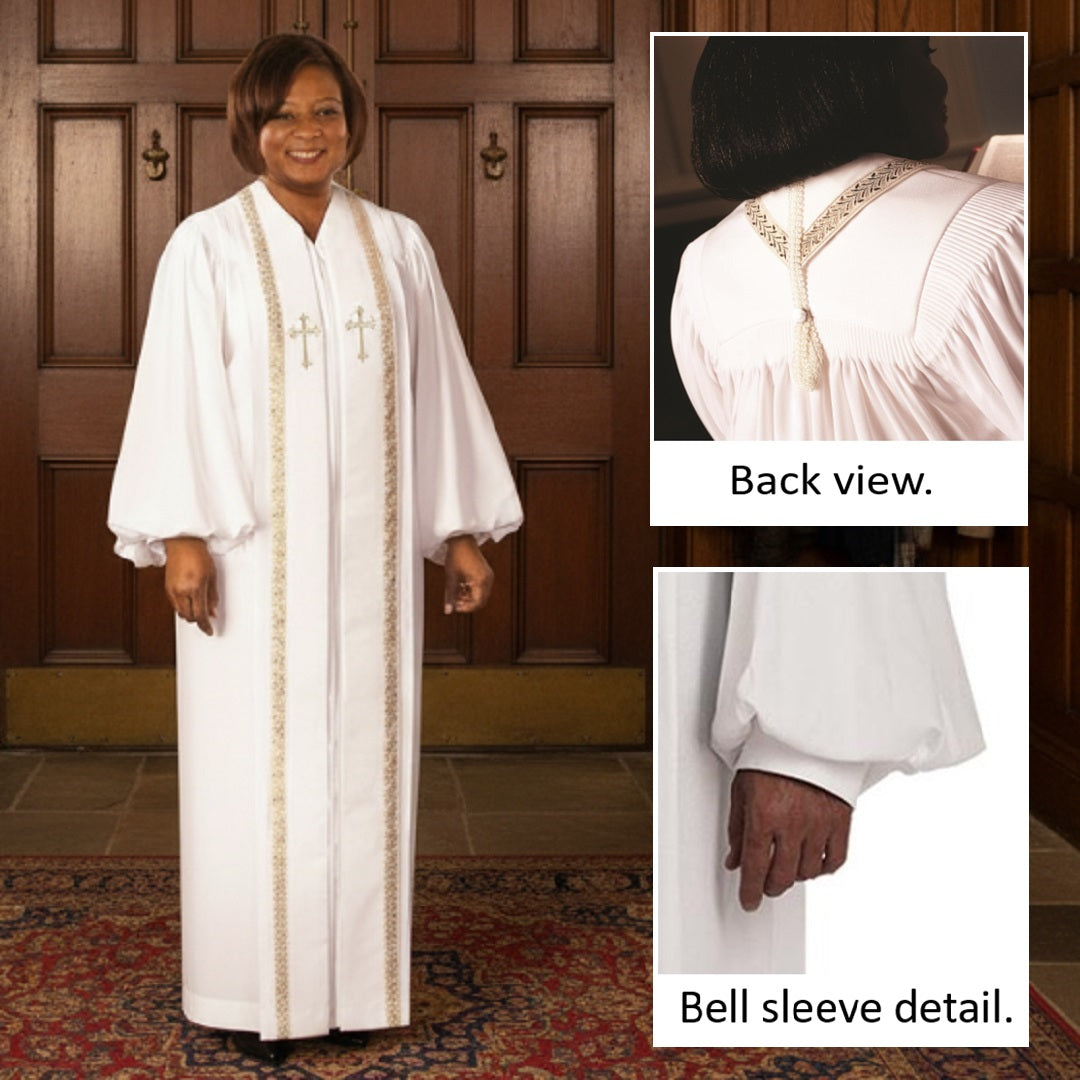 Murphy RT Wesley Collection Embroidered Women's White Pulpit Robe ...